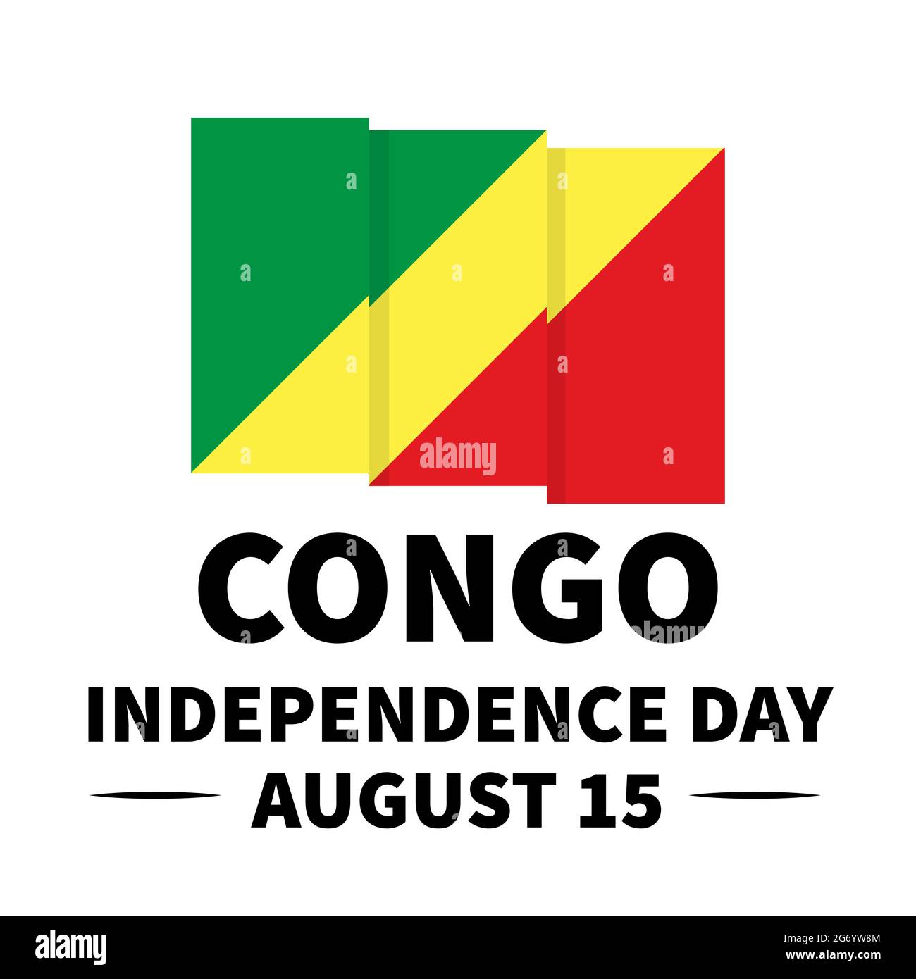 Congo Independence Day lettering with flag. National holiday celebrate ...