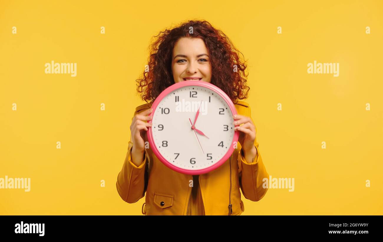 Beautiful shot yellow clock hi-res stock photography and images - Alamy