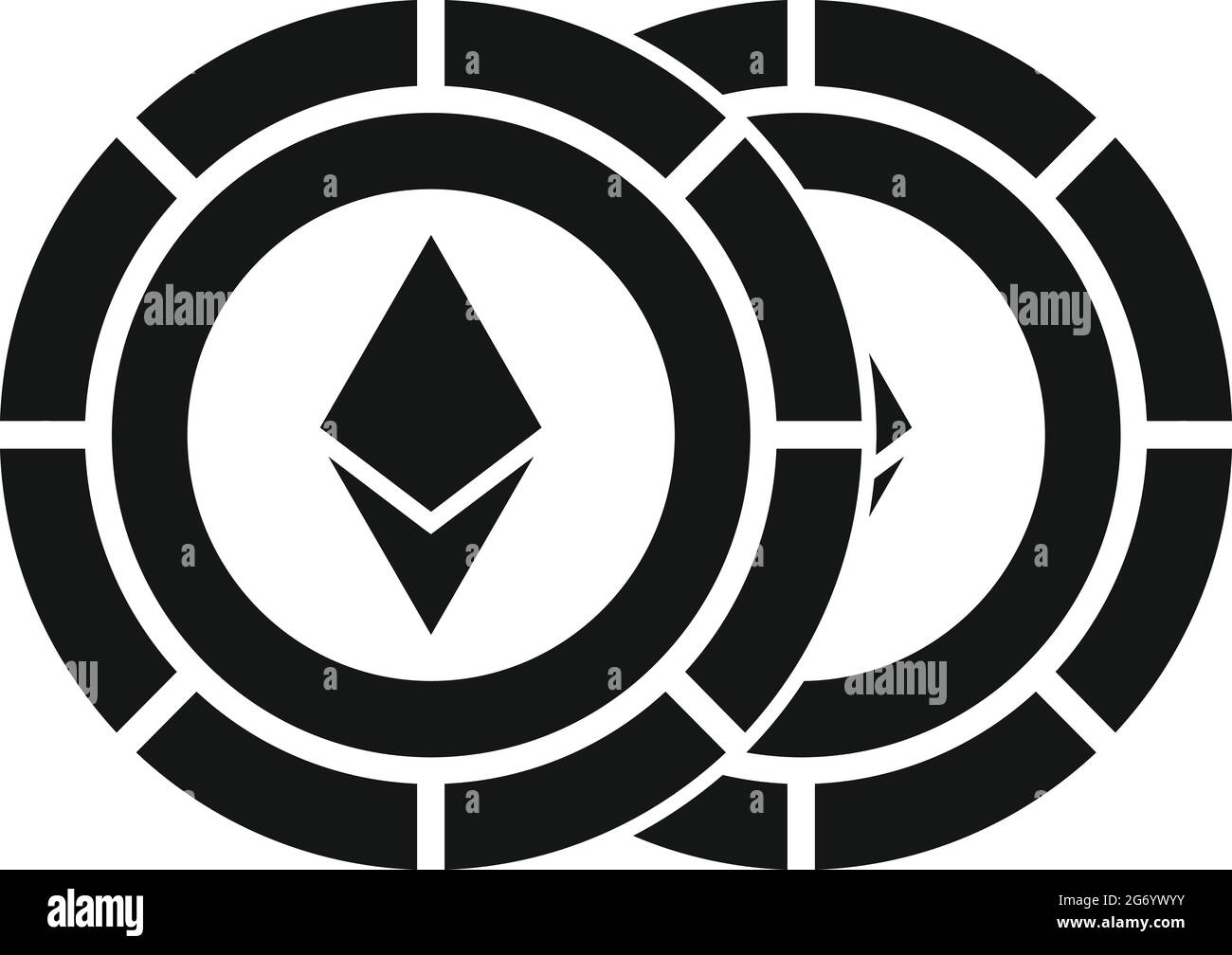 Ethereum coin icon simple vector. Digital cryptocurrency Stock Vector ...