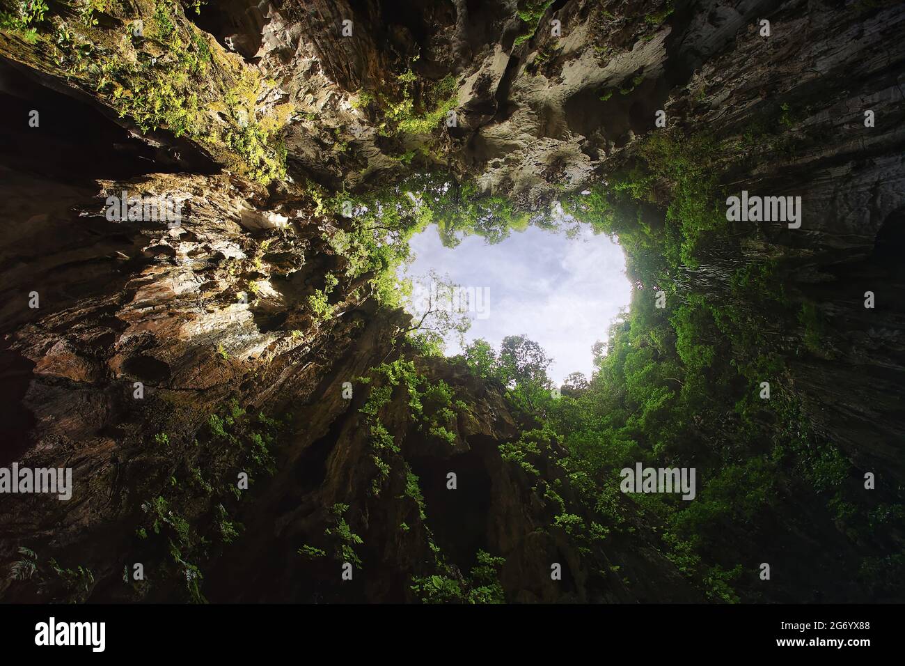 awesome deep cave in kuala lumpur - malaysia. ground of a hole with ...