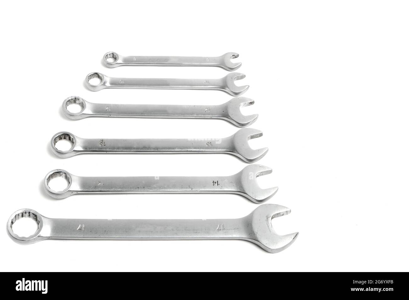 Set of wrenches on a white background Stock Photo - Alamy