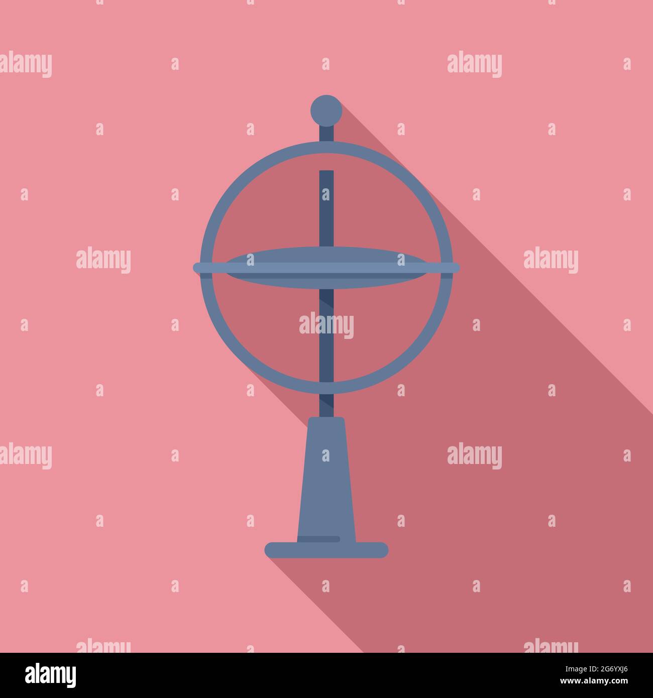 Gyroscope Model Icon Flat Vector Accelerometer Sensor Stock Vector