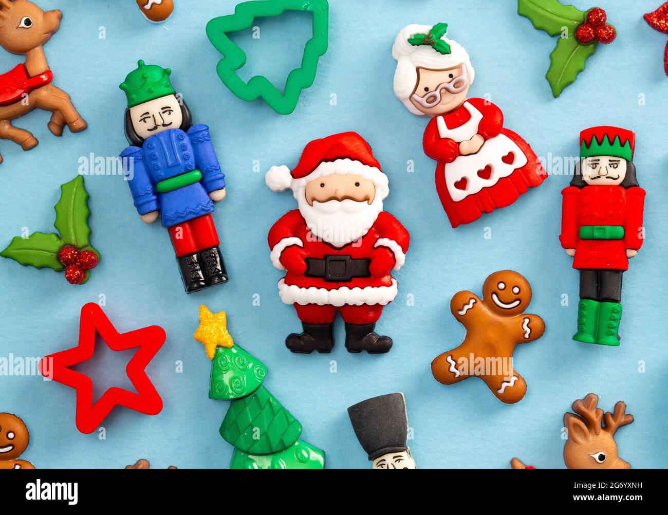 Background of Holiday Items and Characters Stock Photo - Alamy