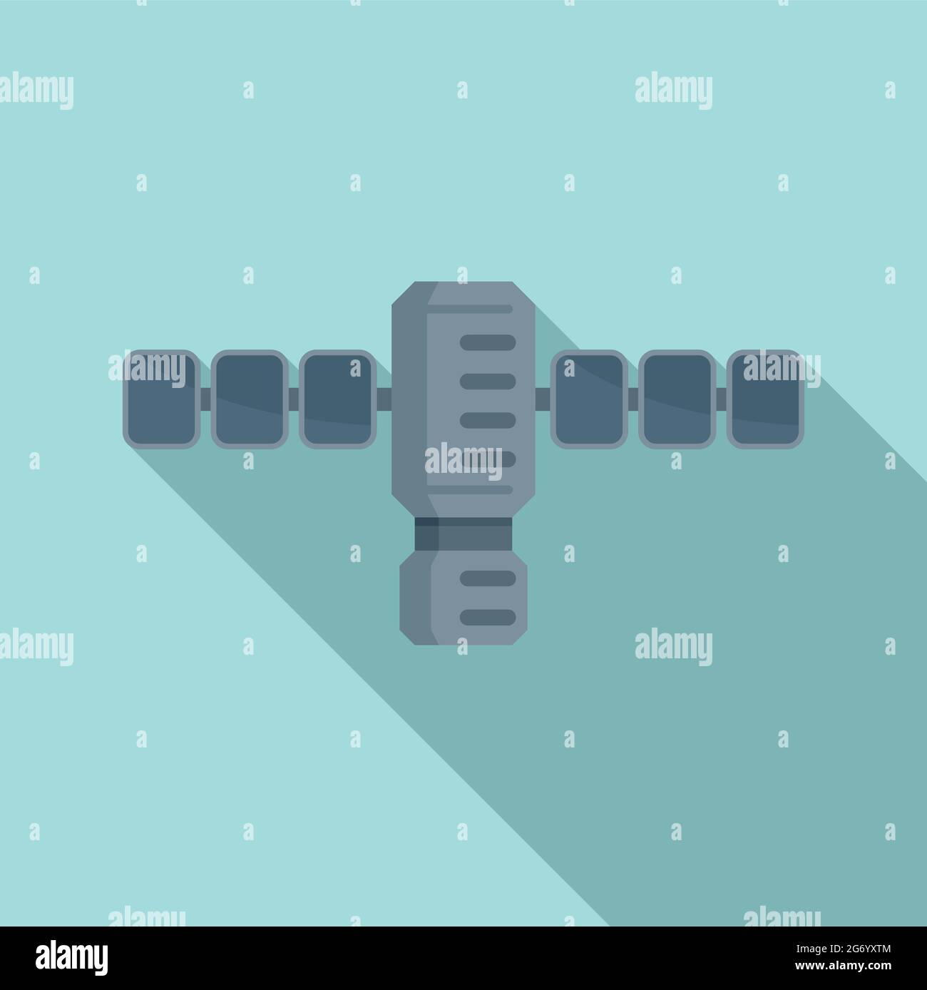 Energy space station icon flat vector. Nasa rocket base Stock Vector ...