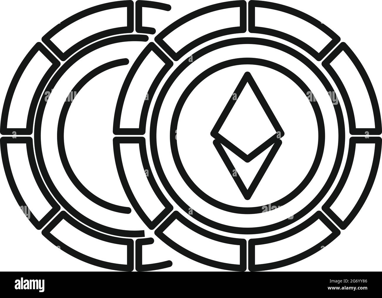 Ethereum coin icon outline vector. Digital cryptocurrency Stock Vector ...