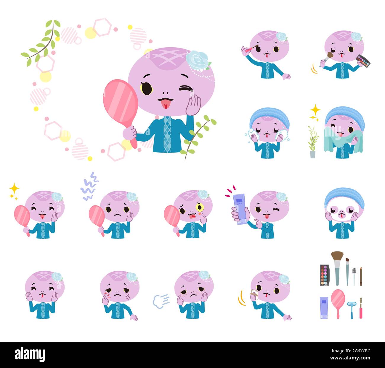 A set of Snake girl on beauty.It's vector art so it's easy to edit ...