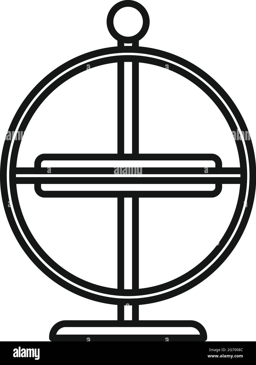 Physics gyroscope icon outline vector. Momentum accelerometer Stock ...