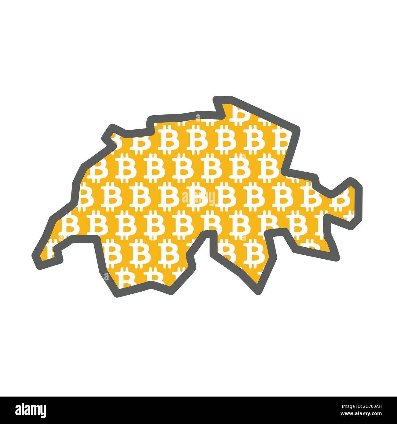 Switzerland country map with bitcoin crypto currency logo Stock Vector ...