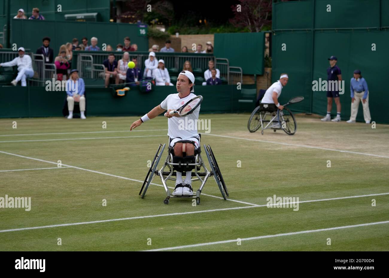 Gordon Reid in action with team mate Alfie Hewett against Gustavo ...
