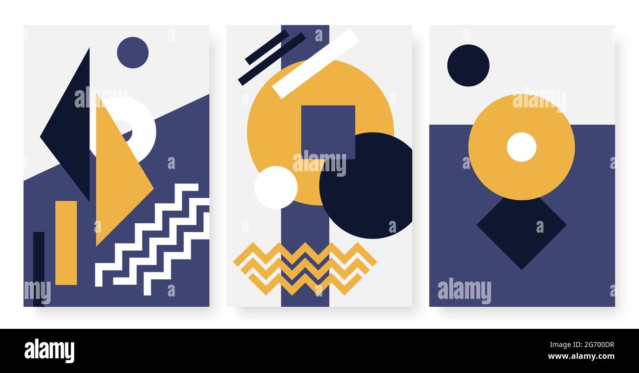 Geometric abstract shapes, modern art pattern vector illustration set ...