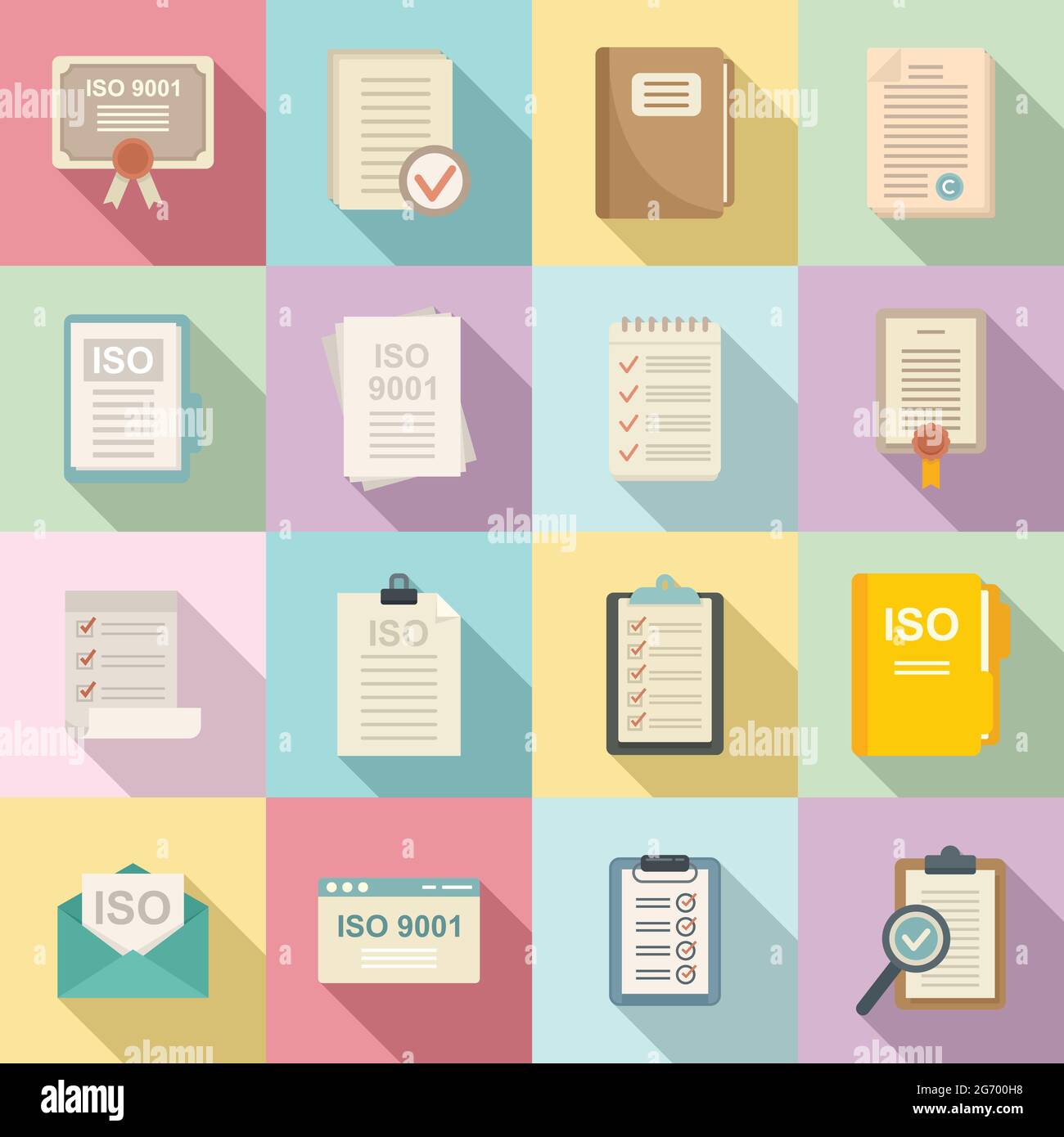 Standard icons set flat vector. Iso certified Stock Vector Image & Art ...