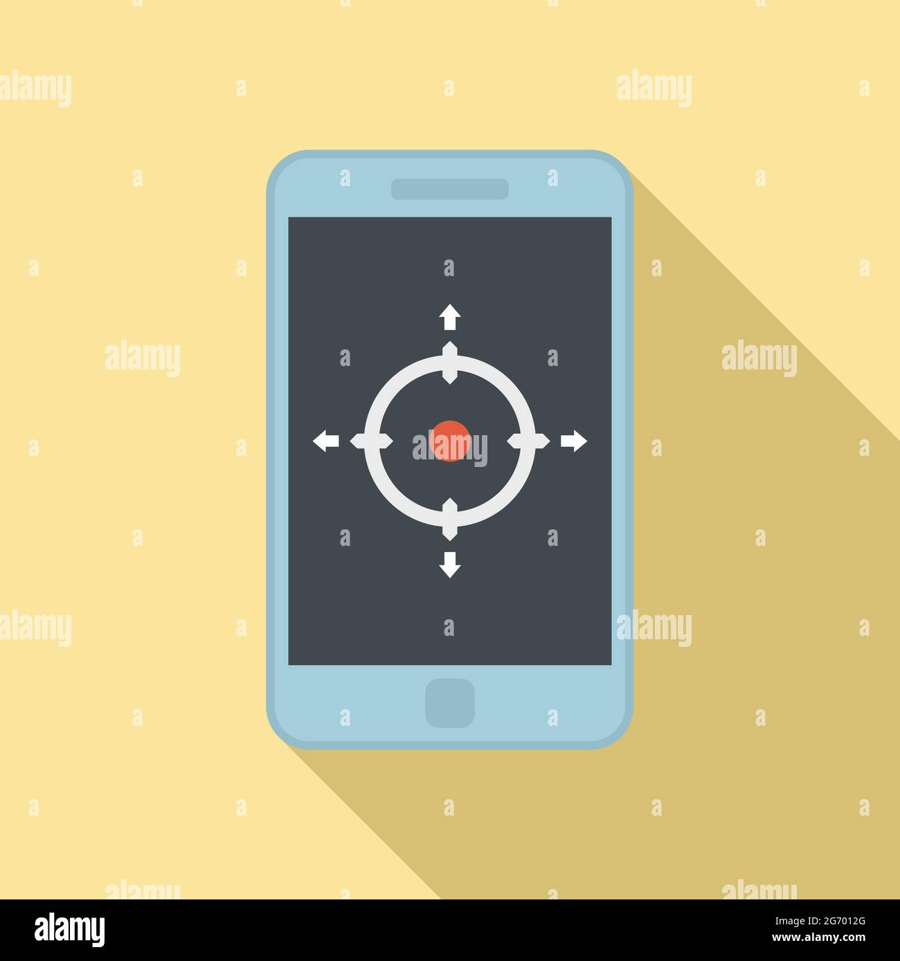 Smartphone gyroscope icon flat vector. Phone accelerometer Stock Vector ...