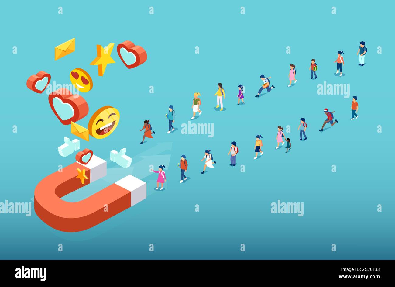 Digital marketing for target audience concept. Vector of diverse ...