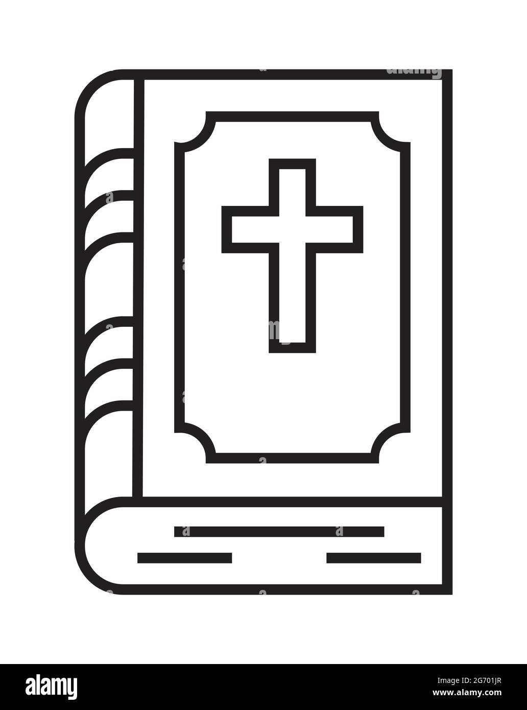 Bible icon vector in a thin line style. Holy book simple illustration ...