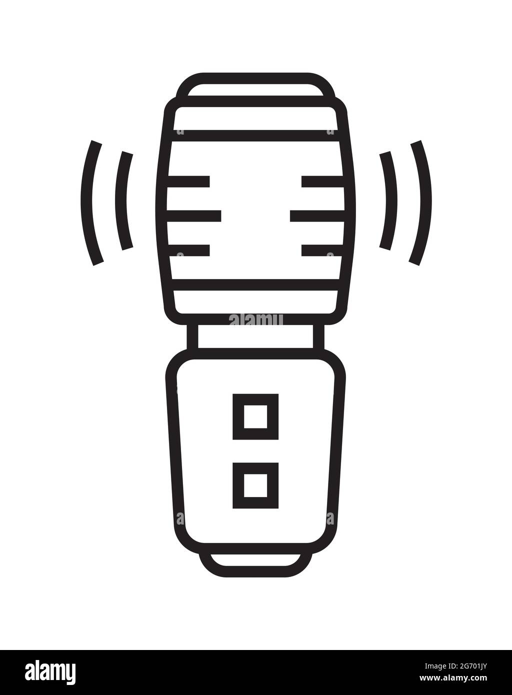 Microphone icon vector in thin line style. Voice over sign. Microphone ...