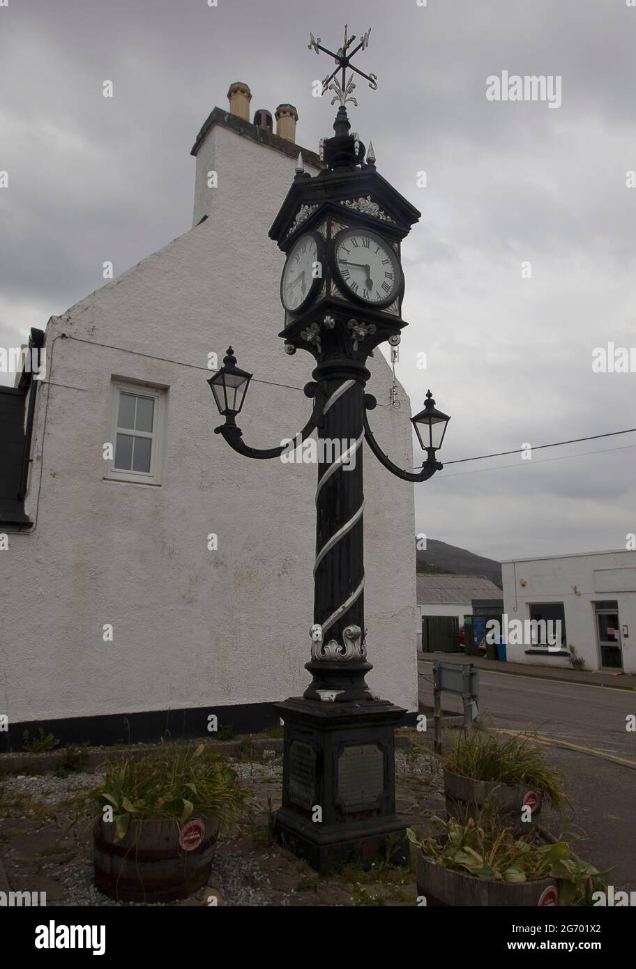 The Fowler Memorial Clock in Ullapool, Scottish Highlands, UK Stock ...