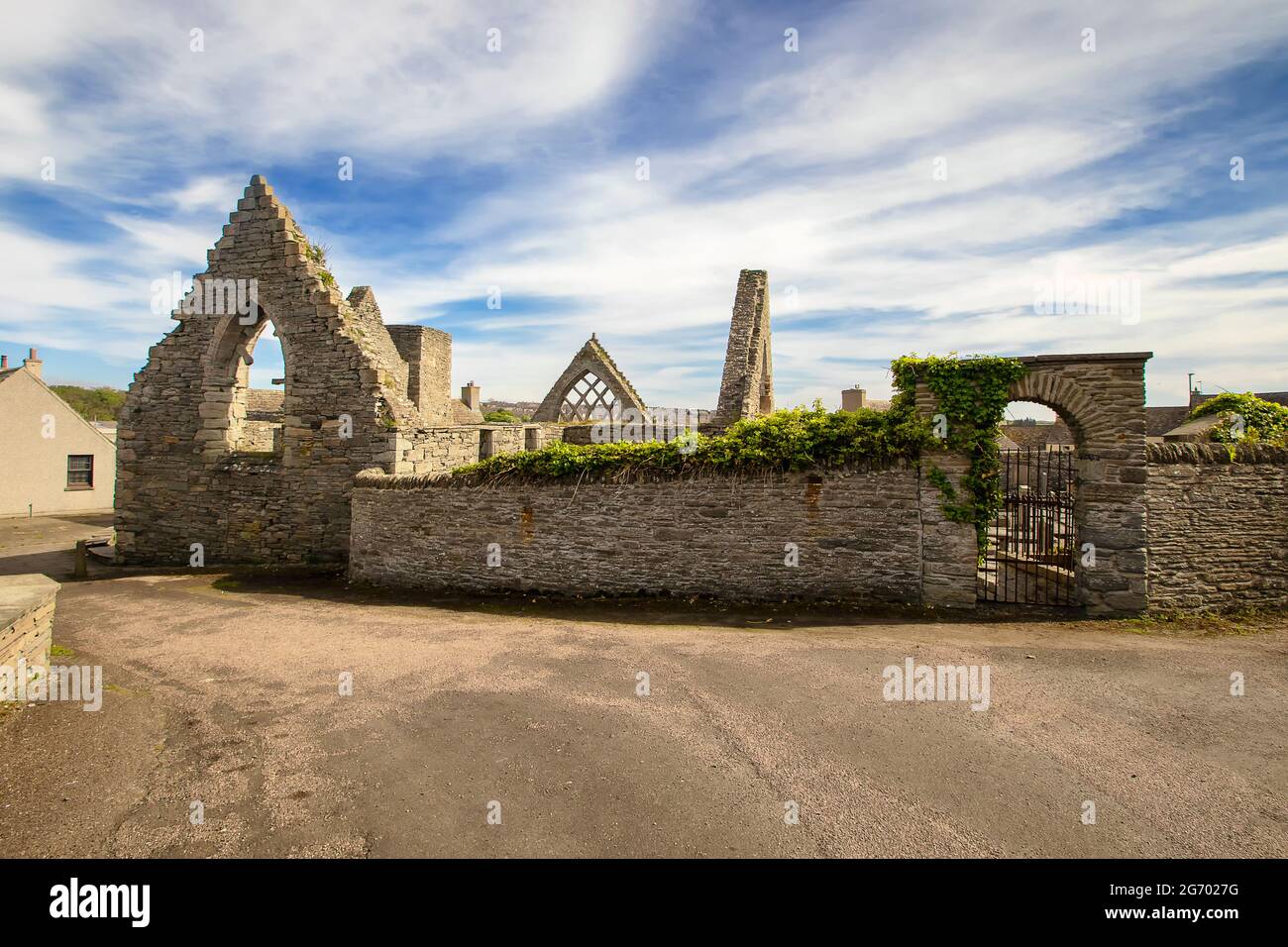 The ruins of the Old St Peters Church in Thurso, Scottish Highlands, UK ...