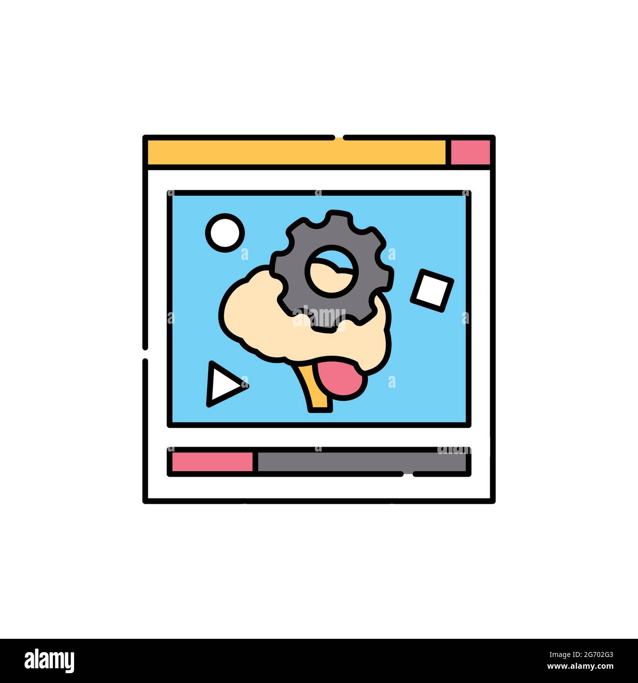 Educational video olor line icon. Children learning. Pictogram for web ...