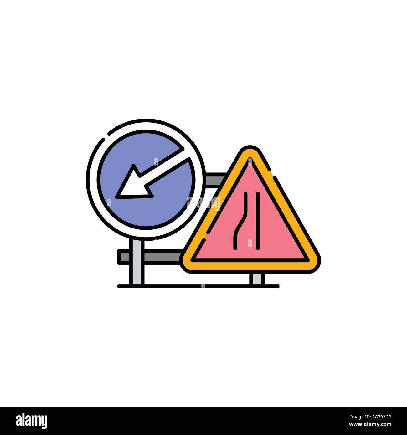 Road repair sign olor line icon. Road construction. Pictogram for web ...