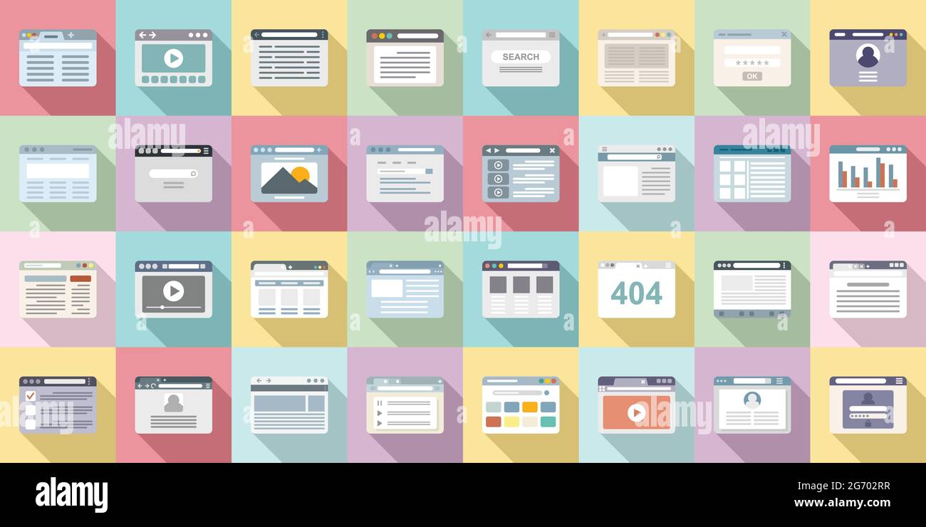 Browser icons set flat vector. Computer window Stock Vector Image & Art ...