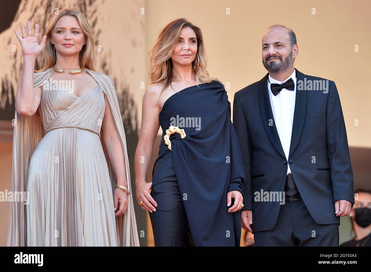 Cannes, France. 09th July, 2021. Virginie Efira (l-r), Clotilde Courau ...