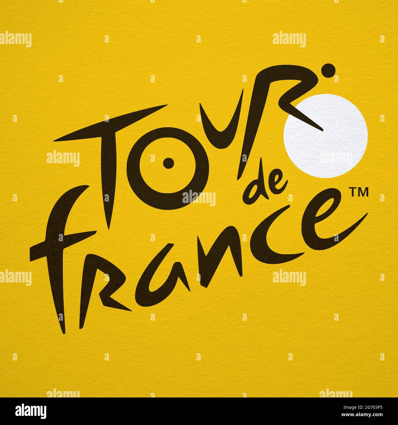 Tour de France high quality logo - Black writing on yellow background ...
