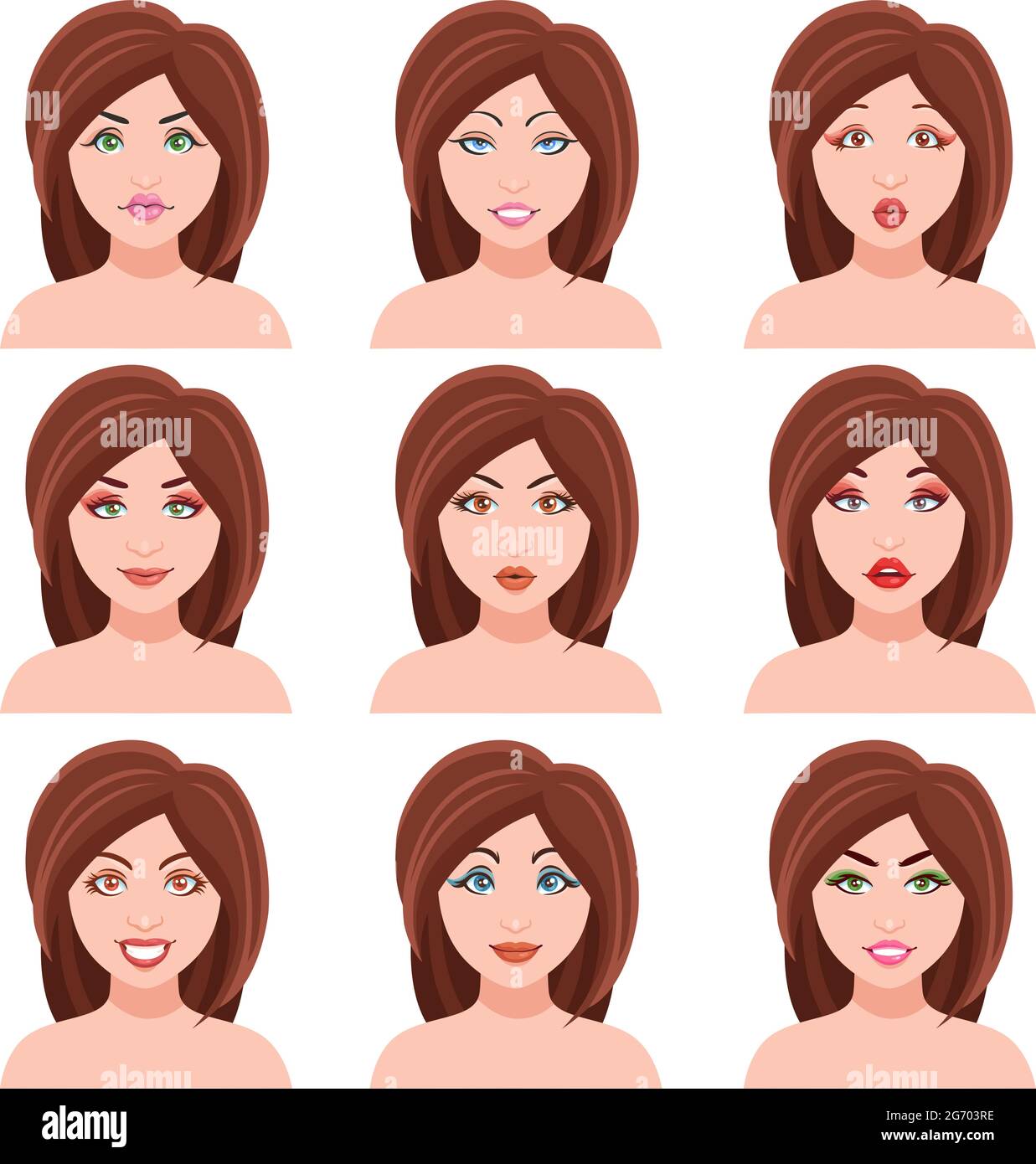 Flat Faces Stock Vector Images - Alamy