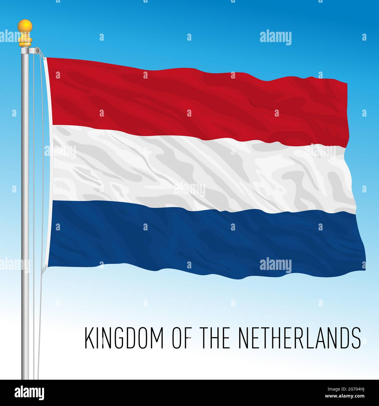 Netherlands official national flag, European Union, vector illustration ...