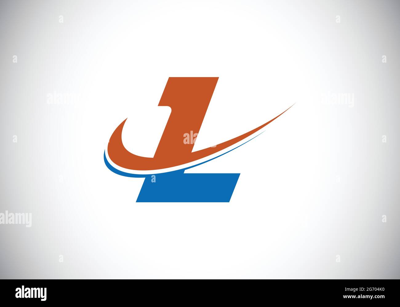 Initial letter L with swoosh, red and blue logo template. Modern vector ...