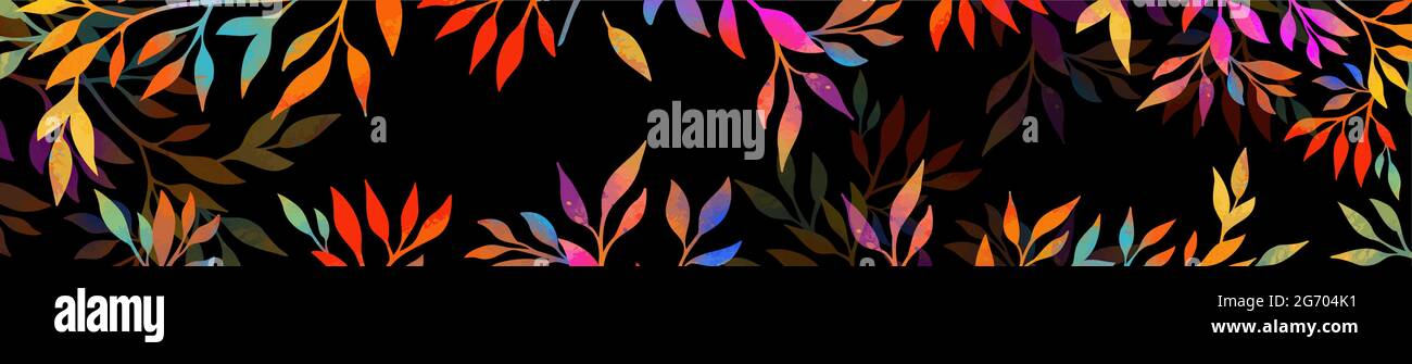 Horizontal banner with multicolored twigs. Vector illustration Stock ...