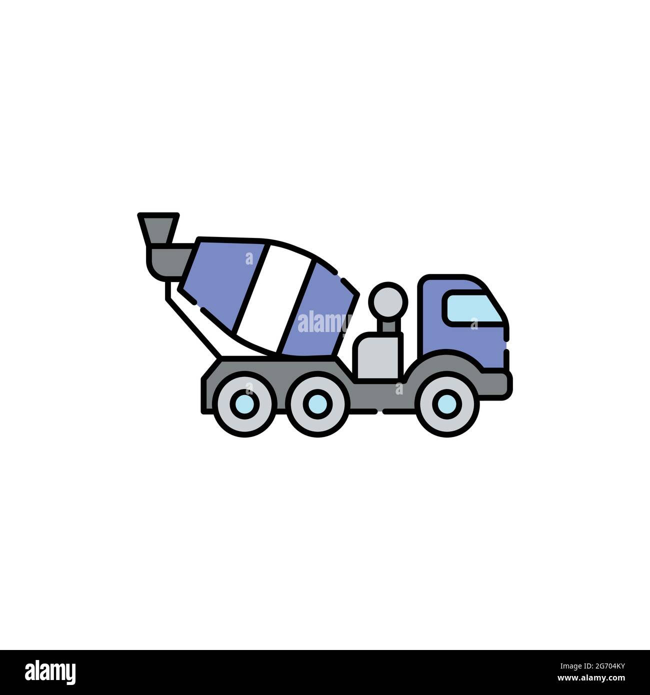 Concrete truck sign olor line icon. Road construction. Pictogram for ...