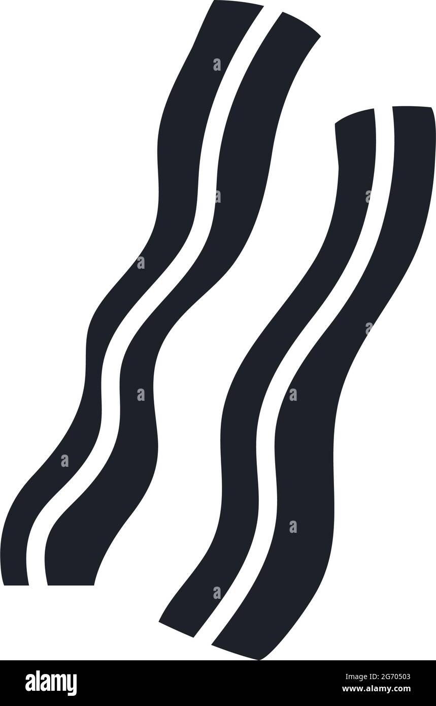 Bacon strips silhouette. Ham silhouette. Black isolated silhouettes ...
