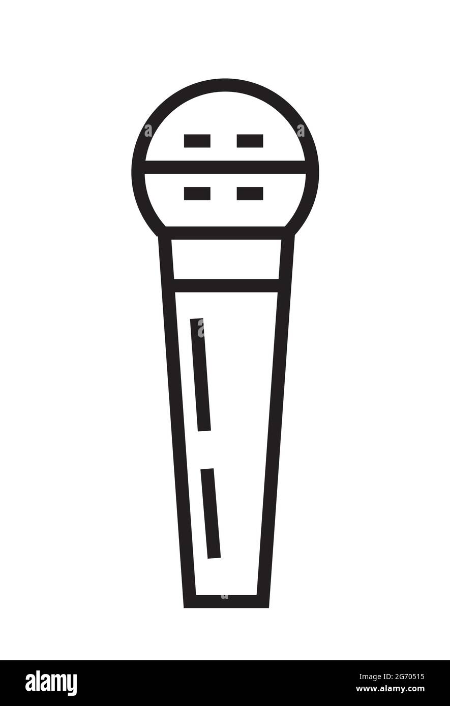 Microphone icon vector in thin line style. Voice over sign. Microphone ...