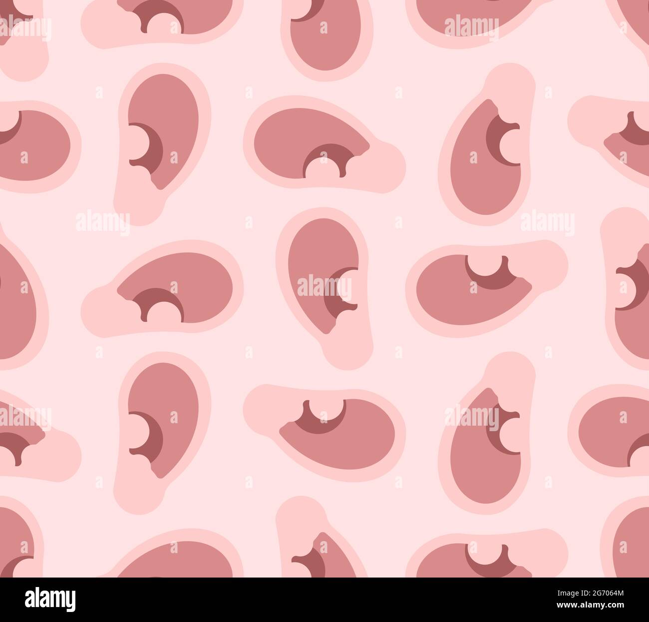 Human ear pattern seamless. Part of body background Stock Vector Image ...