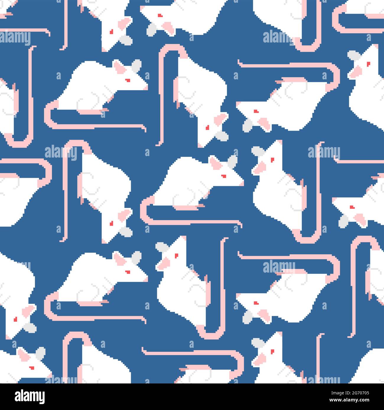 White laboratory mouse pixel art pattern seamless. 8 bit Laboratory ...