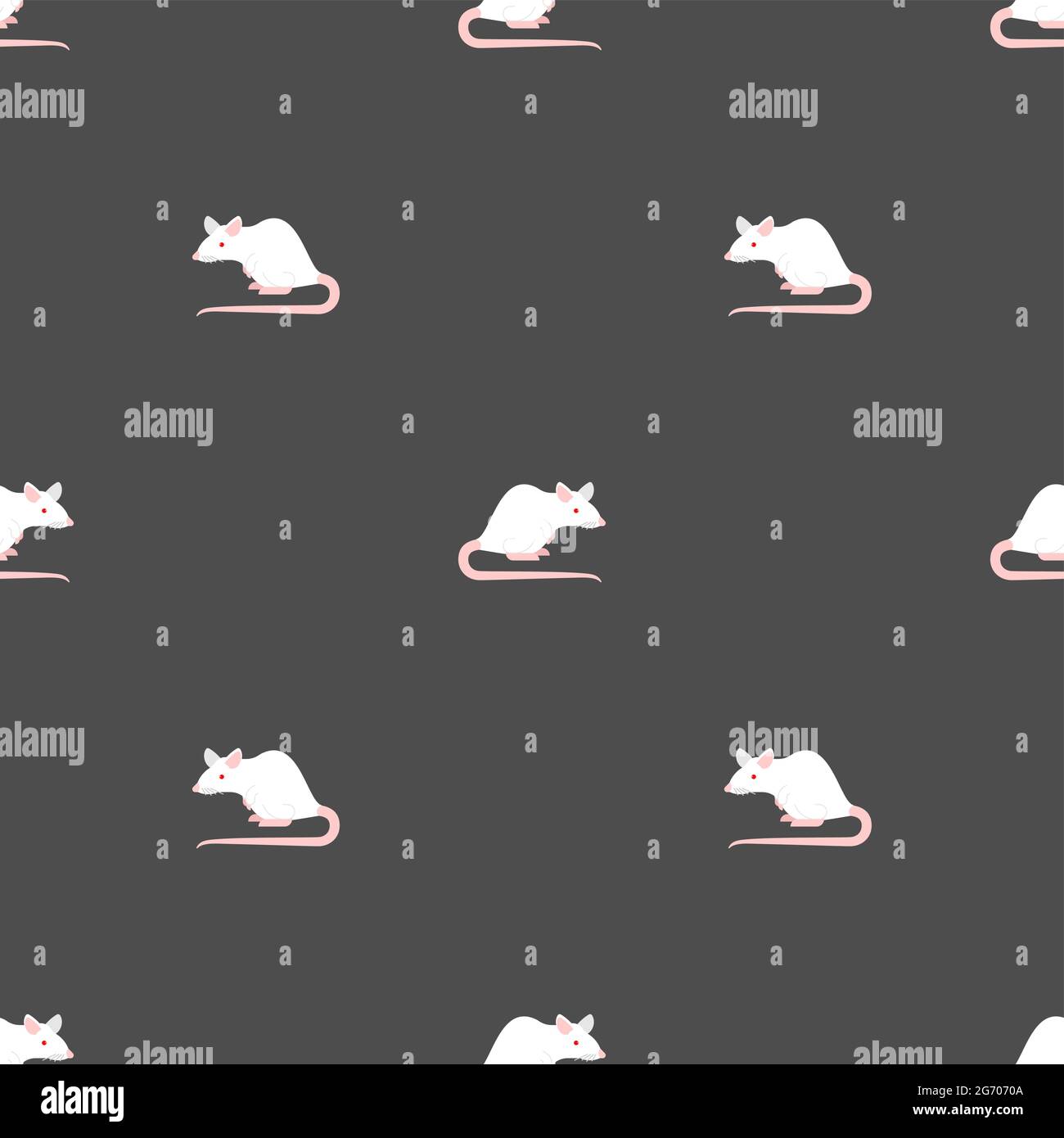White laboratory mouse pattern seamless. Laboratory rat background ...