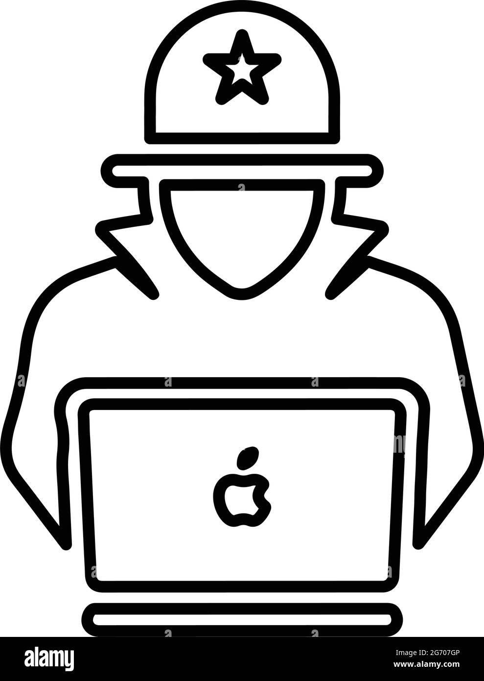 Detective, hacker icon is isolated on white background. Use for graphic ...