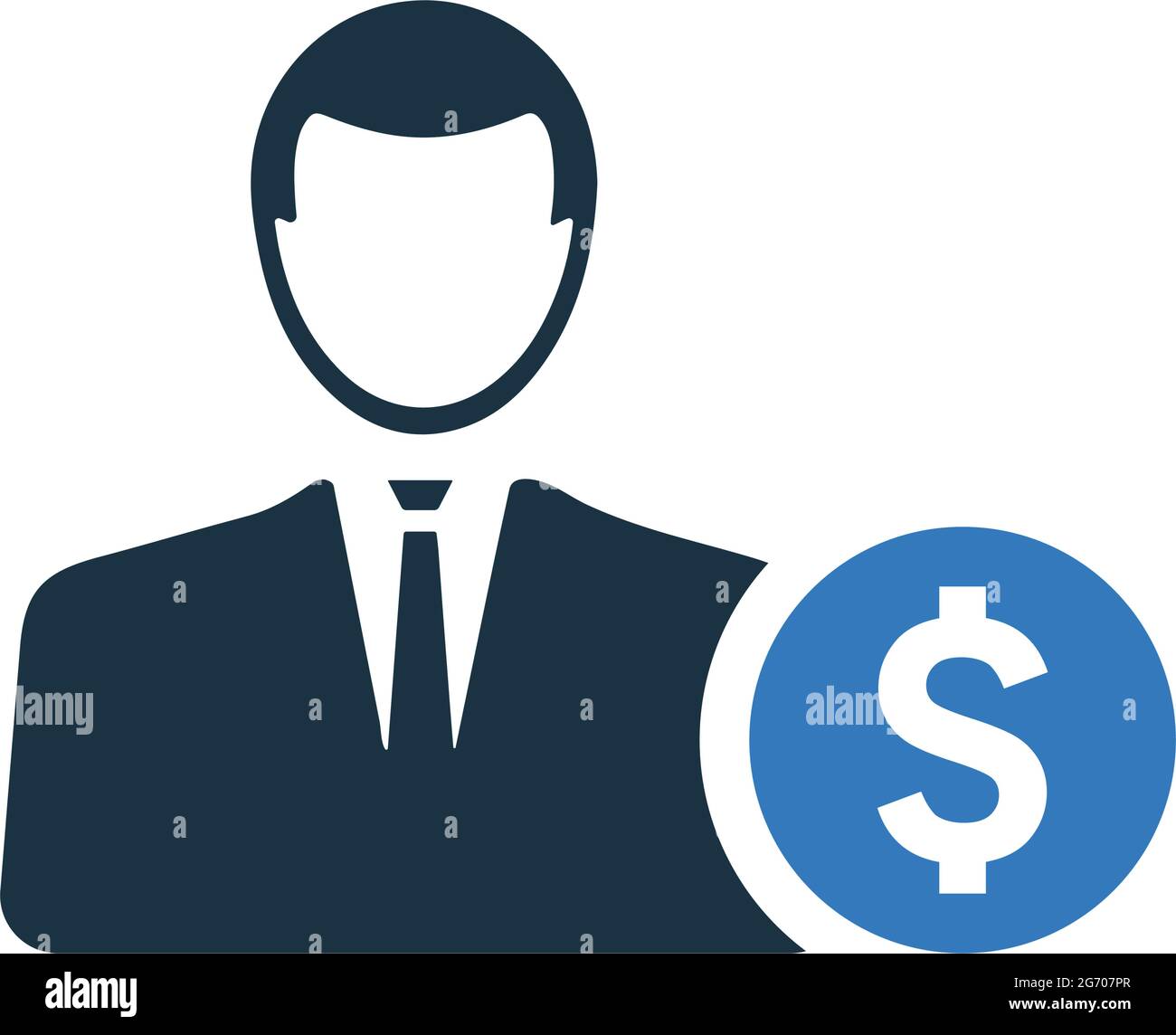 Manager, business man icon is isolated on white background. Use for ...