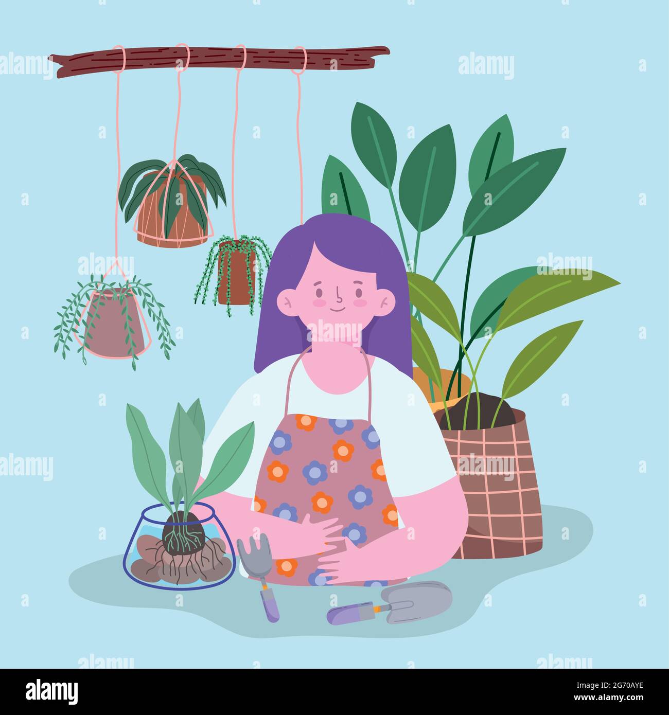 plants care woman Stock Vector Image & Art - Alamy