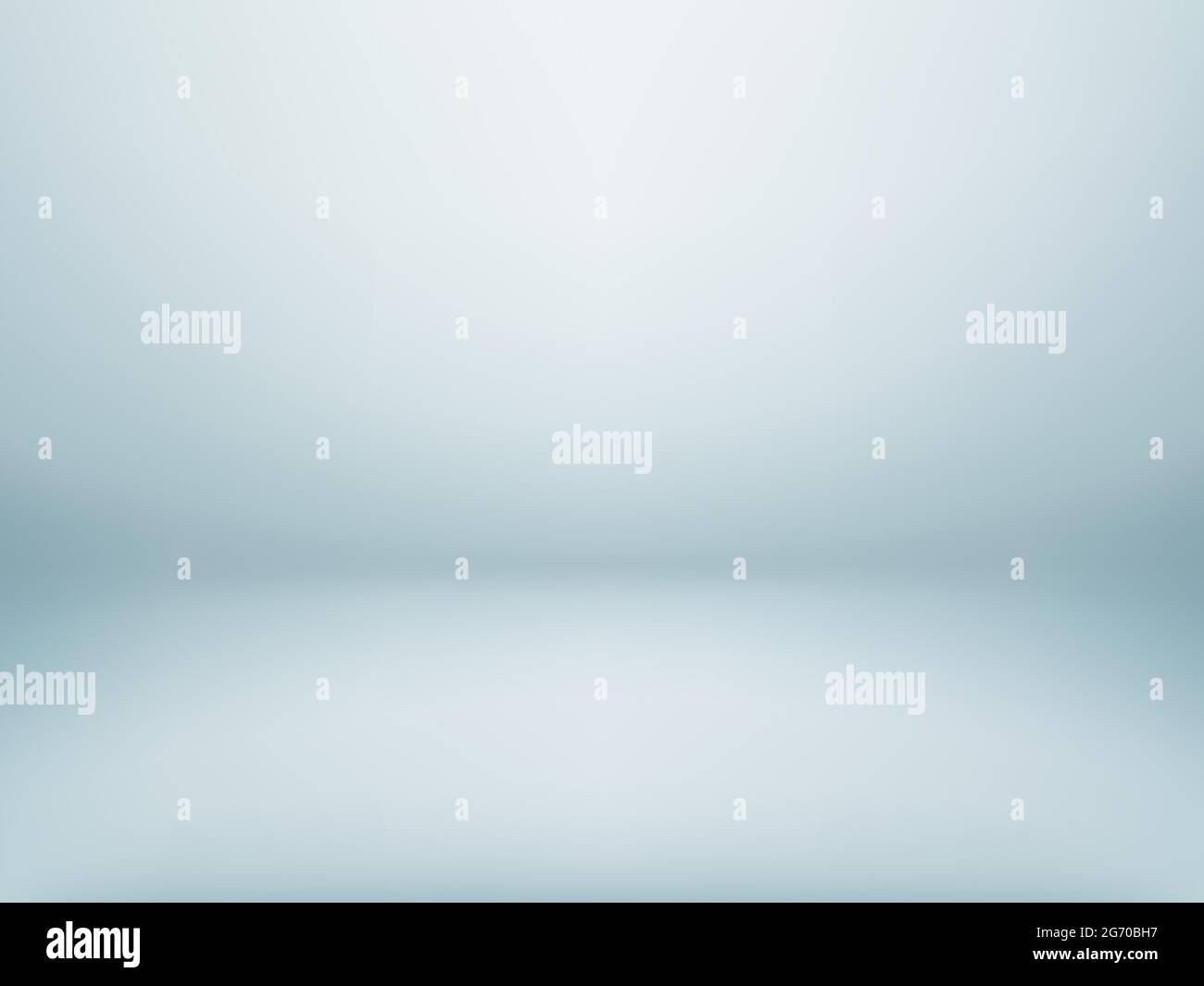 Abstract pale blue cold gradient background. Empty photo studio room ...