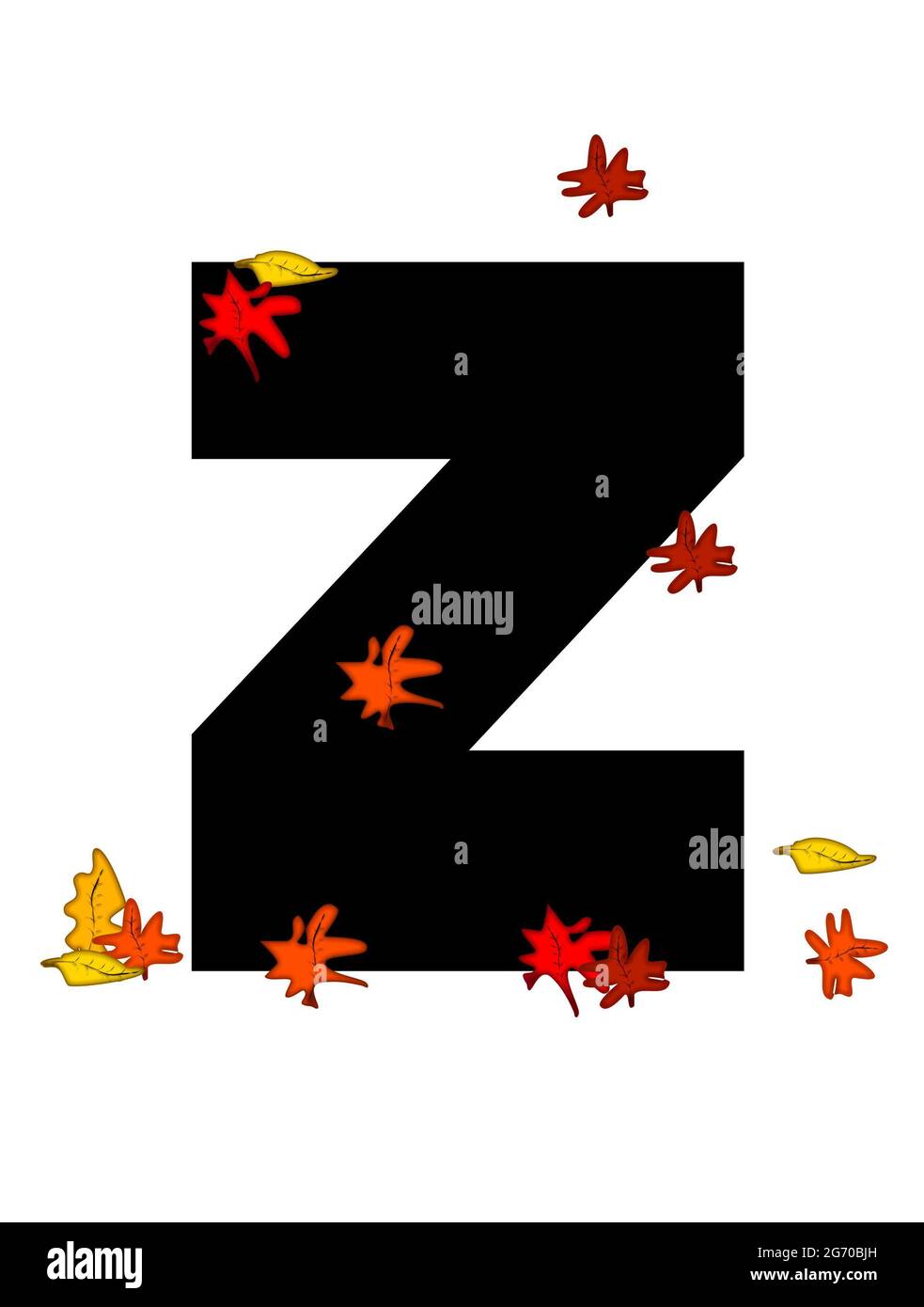 The letter Z, in the alphabet set "Autumn Falling" is black. It is ...