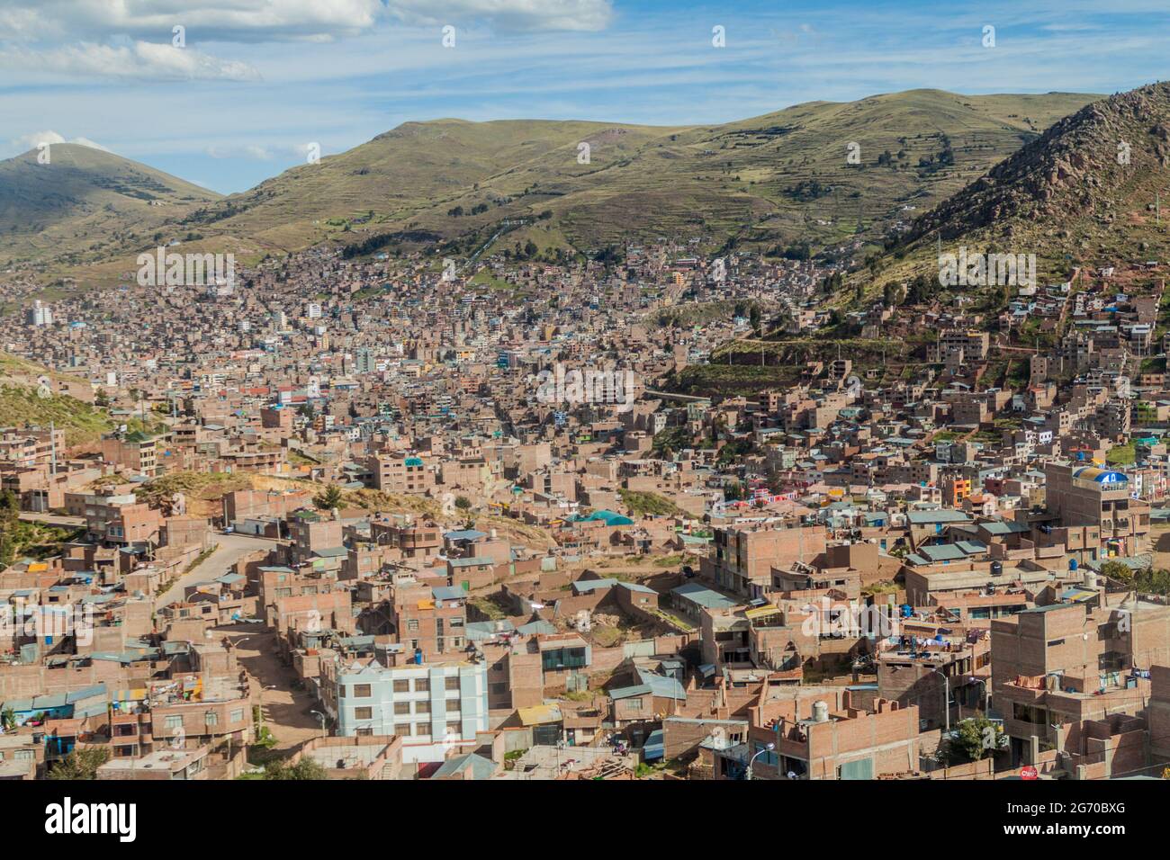 Aerial view of Puno, Peru Stock Photo - Alamy