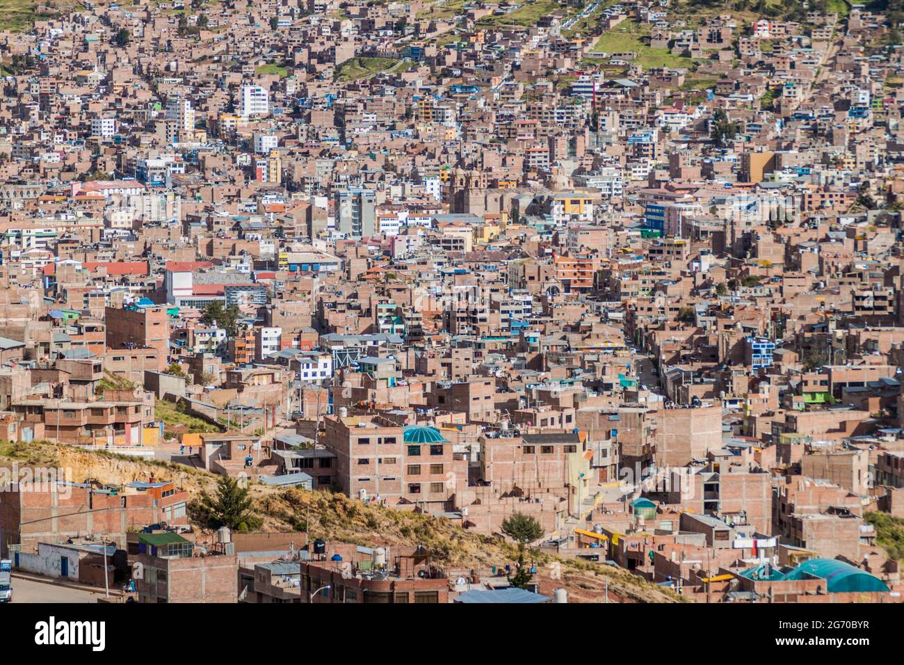 Aerial view of Puno, Peru Stock Photo - Alamy