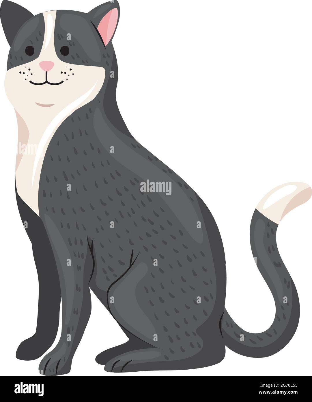 cute cat seated Stock Vector Image & Art - Alamy