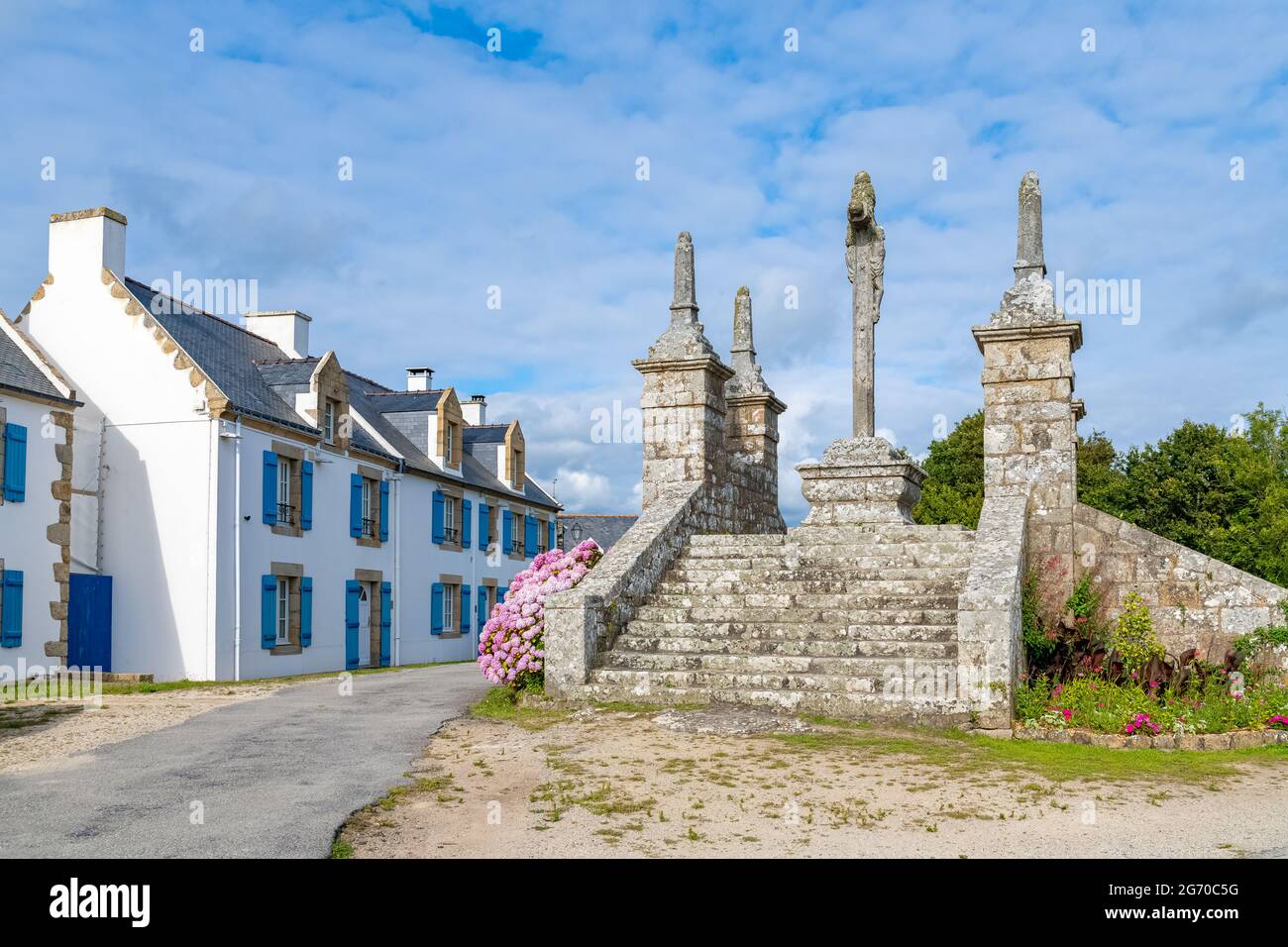 Saint-Cado in Brittany, the ordeal monument in the center of the ...