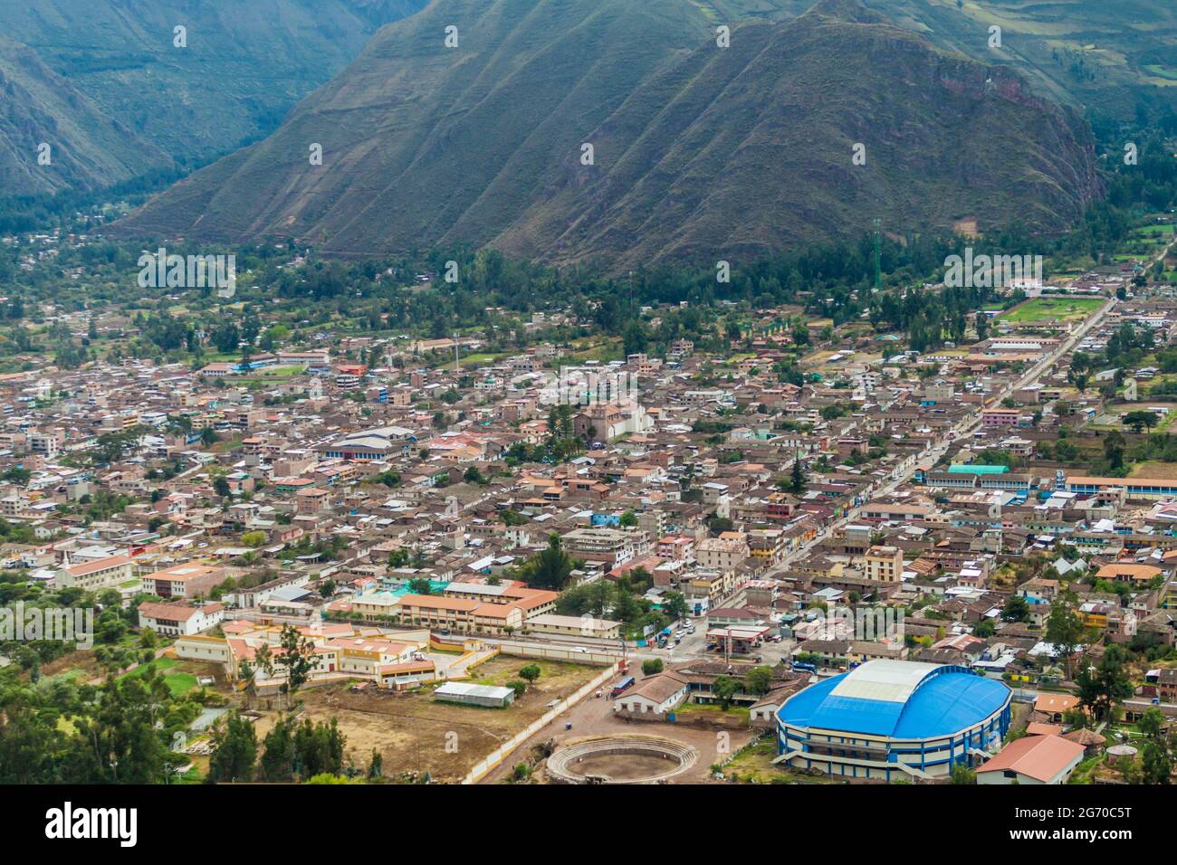 Aerial view of Urubamba in Sacred Valley, Peru Stock Photo - Alamy