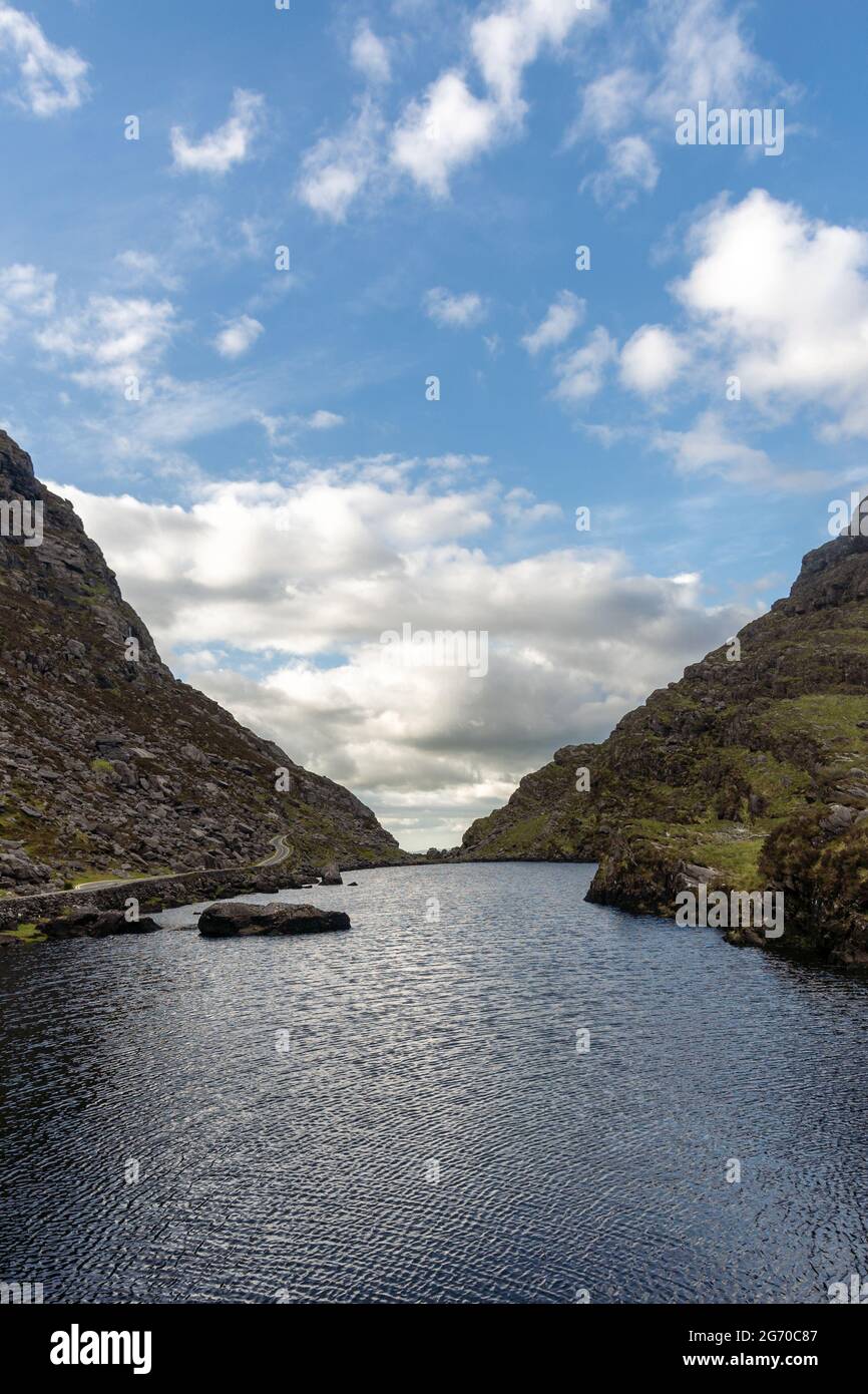 Vertical shot of a gap of Dunloe mountains of Kerry Stock Photo - Alamy