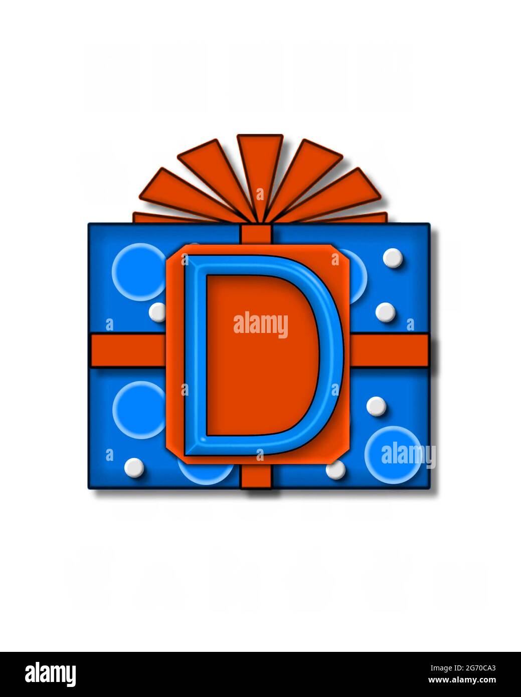 The letter D, in the alphabet set "Gift Packaged," is displayed on a ...