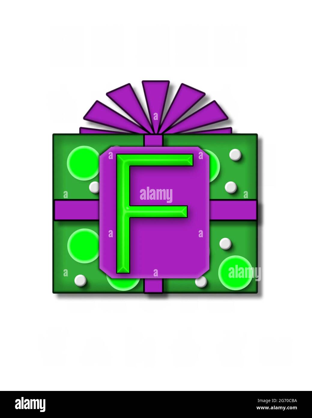 The letter F, in the alphabet set "Gift Packaged," is displayed on a ...