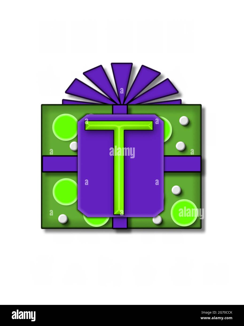 The letter T, in the alphabet set "Gift Packaged," is displayed on a ...